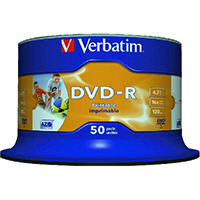 VERBATIM DVD-R 16X WIDE PRINT 50 SPINDLE | GTS Direct