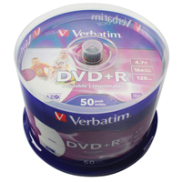 VERBATIM DVD PLUS R 16X WIDE PK50 | GTS Direct